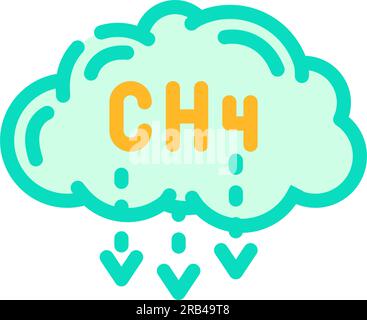 methane reduction environmental icon color illustration Stock Vector ...