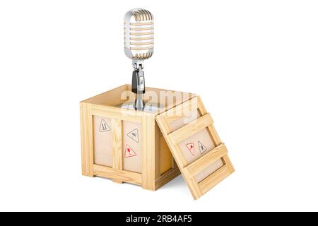 Microphone with graduation cap, 3D rendering Stock Photo - Alamy