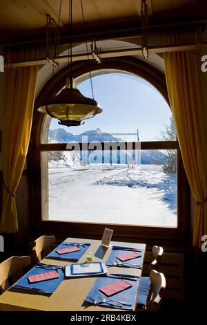 Alp Grum resort. Bernina express. Switzerland Stock Photo - Alamy