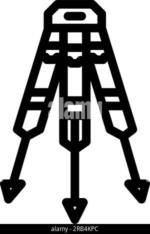 surveyors tripod civil engineer line icon vector illustration Stock ...