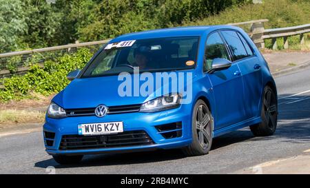 2016 blue Volkswagen Golf hatchback car Stock Photo - Alamy
