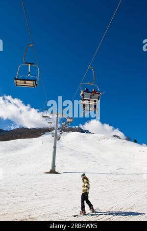 Italy, Recoaro Mille, Chair lift Stock Photo - Alamy
