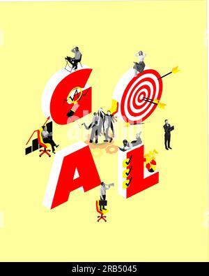 Colorful design. Motivated and ambitious employees reaching ...