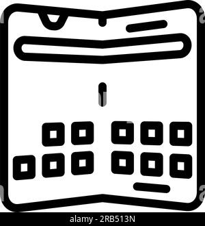 foldable electronics future technology line icon vector illustration ...