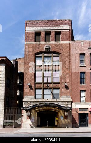 The entrance to Christopher St Subway Station in Greenwich Village, New ...