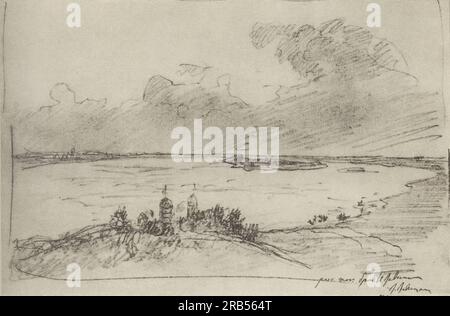 Before the thunderstorm 1893; Russian Federation by Isaac Levitan Stock ...