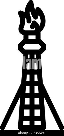 gas flaring petroleum engineer line icon vector illustration Stock ...
