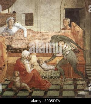 The Birth and Infancy of St. Stephen (detail) 1465 by Filippo Lippi Stock Photo - Alamy