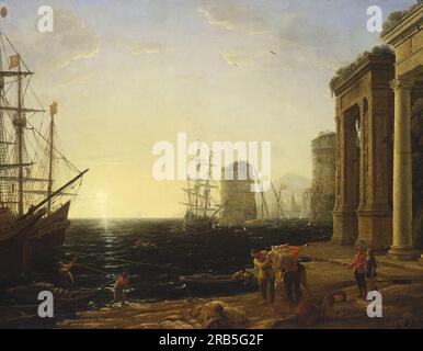 Claude Lorrain - Harbour Scene at Sunset Stock Photo - Alamy