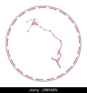 Eleuthera logo. Sign with the map of the island and colored stripes ...