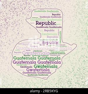 GUATEMALA map design. Country names in different languages and map ...
