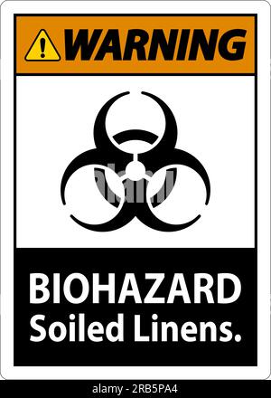 Biohazard Warning Label Biohazard Soiled Linens Stock Vector Image ...