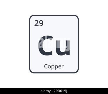 Cu Copper Chemical Element Periodic Table. Single vector illustration ...