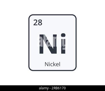 Nickel symbol. Element number 28 of the Periodic Table of the Elements ...