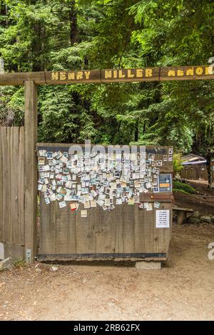 Snapshot display on the entry gate at the entrance to Henry Miller ...