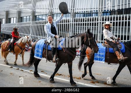 Conservative Party leader Pierre Poilievre wears a cowboy hat during ...