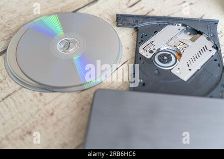 Stack of empty Blu ray disks with writter Stock Photo - Alamy
