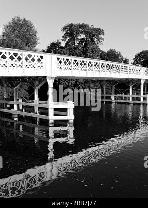 Black and White Landscape of Whitchurch Bridge, Pangbourne, Berkshire ...