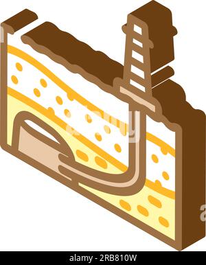directional drilling petroleum engineer isometric icon vector ...