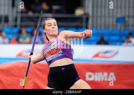 Bekah Walton throws the javelin during the UK Athletics Championships ...