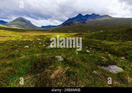 The peaks of Sgurr nan Gillean (965m, centre), Am Basteir (935m) and ...