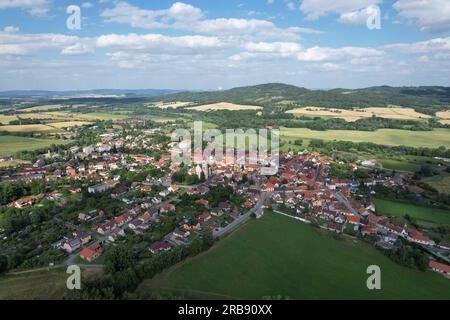Bavorov historical town aerial panorama landscape view, South Bohemia ...