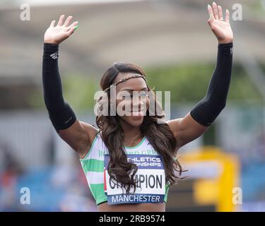 Cindy Sember after winning the women’s 100m hurdles during the UK ...