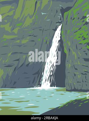 Pagsanjan Falls in Laguna Philippines WPA Art Deco Poster Stock Photo ...