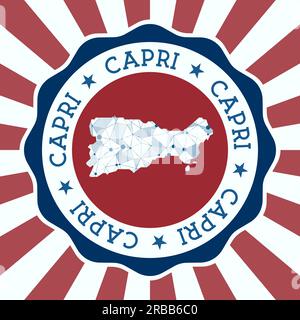 Capri logo. Sign with the map of the island and colored stripes, vector ...