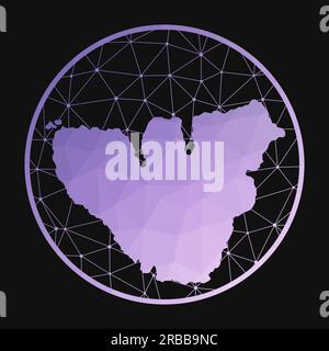 Moorea icon. Island map on dark background. Stylish Moorea map with ...