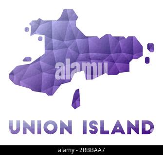 Map of Union Island. Low poly illustration of the island. Geometric ...