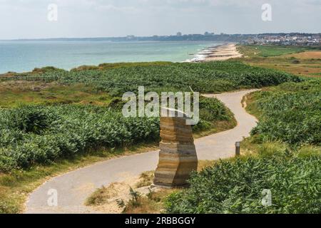 layers of Bournemouth Rammed Earth Sculpture made from soils from ...