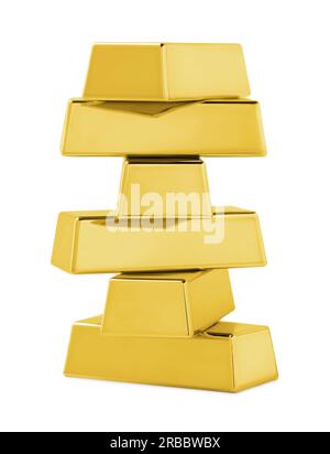 Many shiny gold bars isolated on white background Stock Photo - Alamy