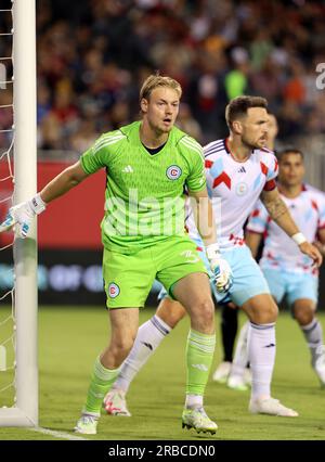 Chris Brady of Chicago Fire FC celebrates after the Fire score a goal ...