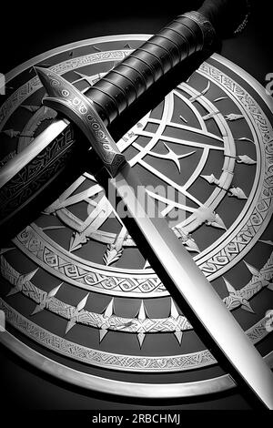 Photo shields and swords, edged weapons, medieval edged weapons Stock ...