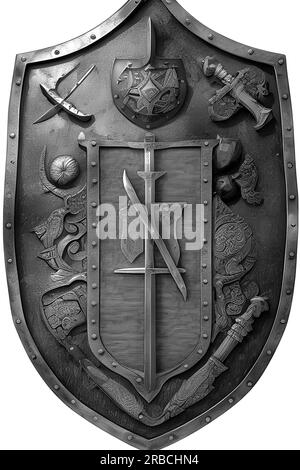 Photo shields and swords, edged weapons, medieval edged weapons Stock ...