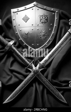 Photo shields and swords, edged weapons, medieval edged weapons Stock ...