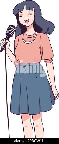 One person singing on stage over white Stock Vector Image & Art - Alamy