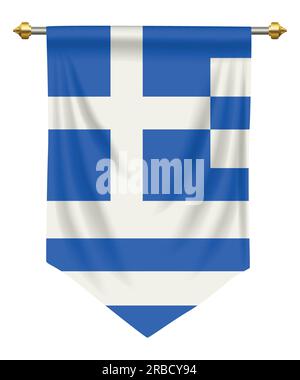 Greece flag or pennant isolated on white background. Pennant flag icon ...