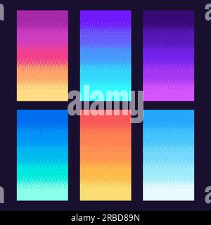 Dithering pixels background. Old retro video game pixel art gradient ...