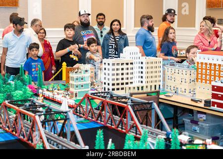 Houston, USA. 8th July, 2023. People look at various creations built ...