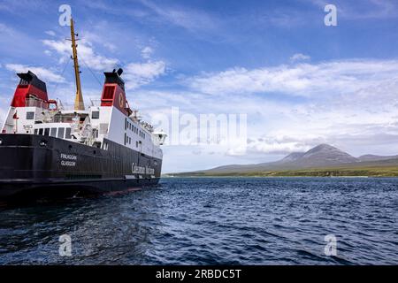 Islay, United Kingdom. 08 July, 2023 Pictured: The MV Finlaggan, a ...