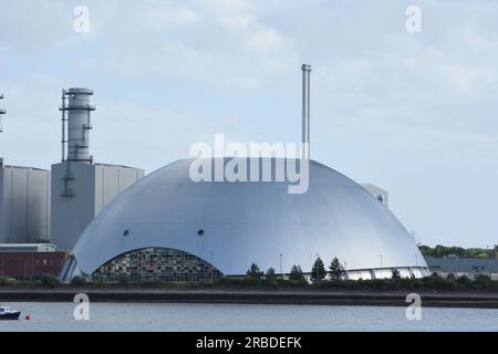Giant silver dome near Southampton is a waste management plant Stock ...