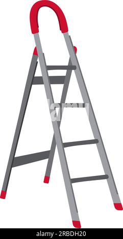 foot step ladder safety cartoon vector illustration Stock Vector Image ...