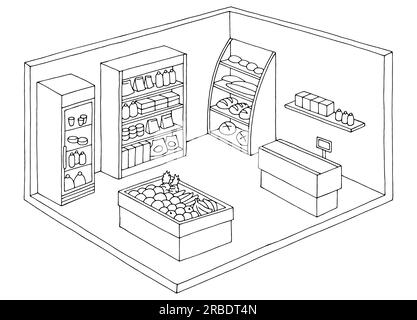 Grocery store isolated cartoon vector illustrations se Stock Vector ...