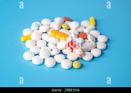 Heap of different pills as background Stock Photo - Alamy