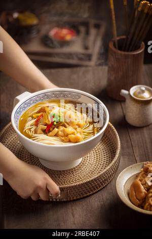 braised pig's trotters （Pork Hock，pig feet）noodles with Sour Cabbage ...