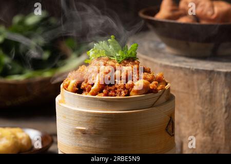 Steamed Rice Powder and pork intestines Stock Photo - Alamy
