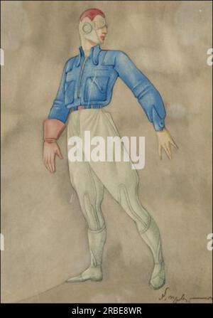Sketch for 'Winged Painter' 1936 by Petre Otskheli Stock Photo - Alamy