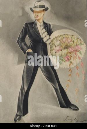 Sketch for 'Winged Painter' 1936 by Petre Otskheli Stock Photo - Alamy